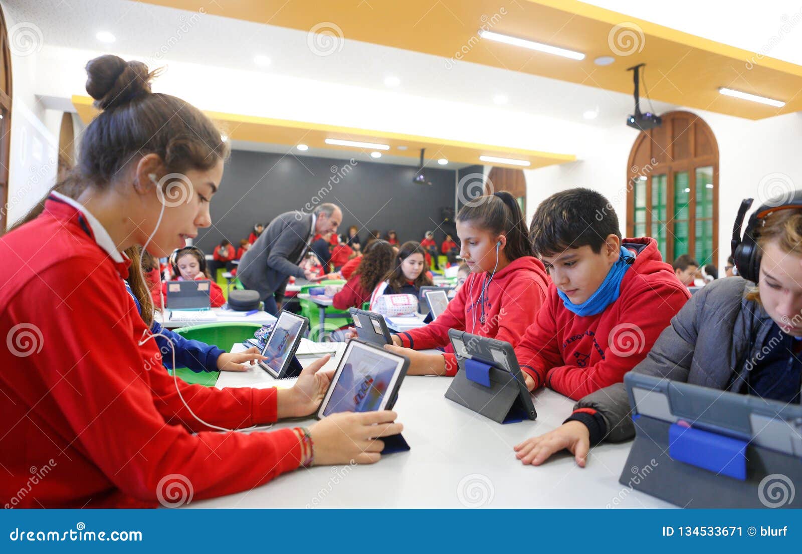 Students in Classroom Using Technology Editorial Photo - Image of ...