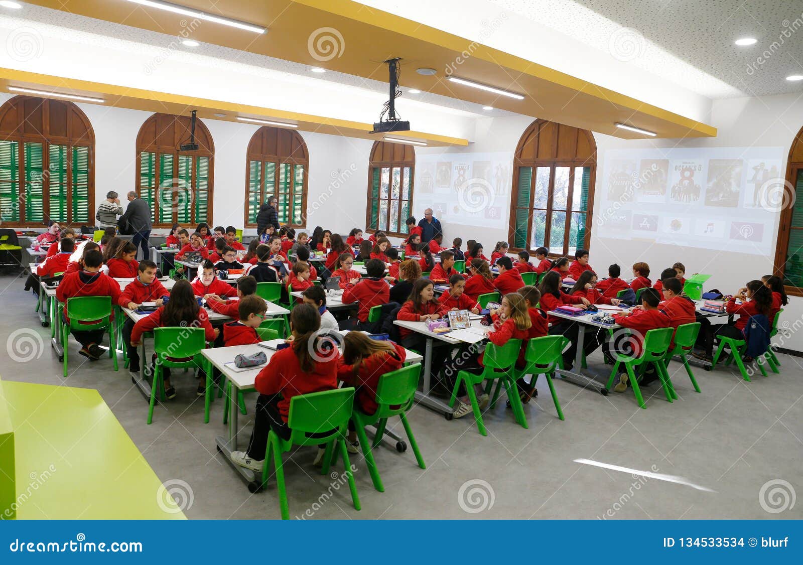 Students in Classroom Wide View Editorial Stock Image - Image of ...