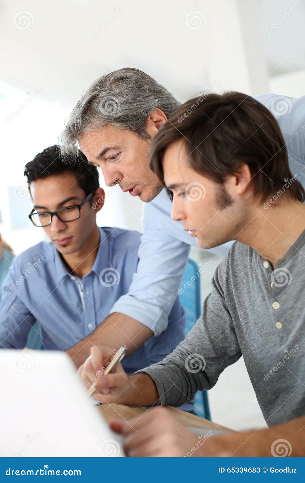 Students in Classroom Woth Professor Stock Image - Image of school ...