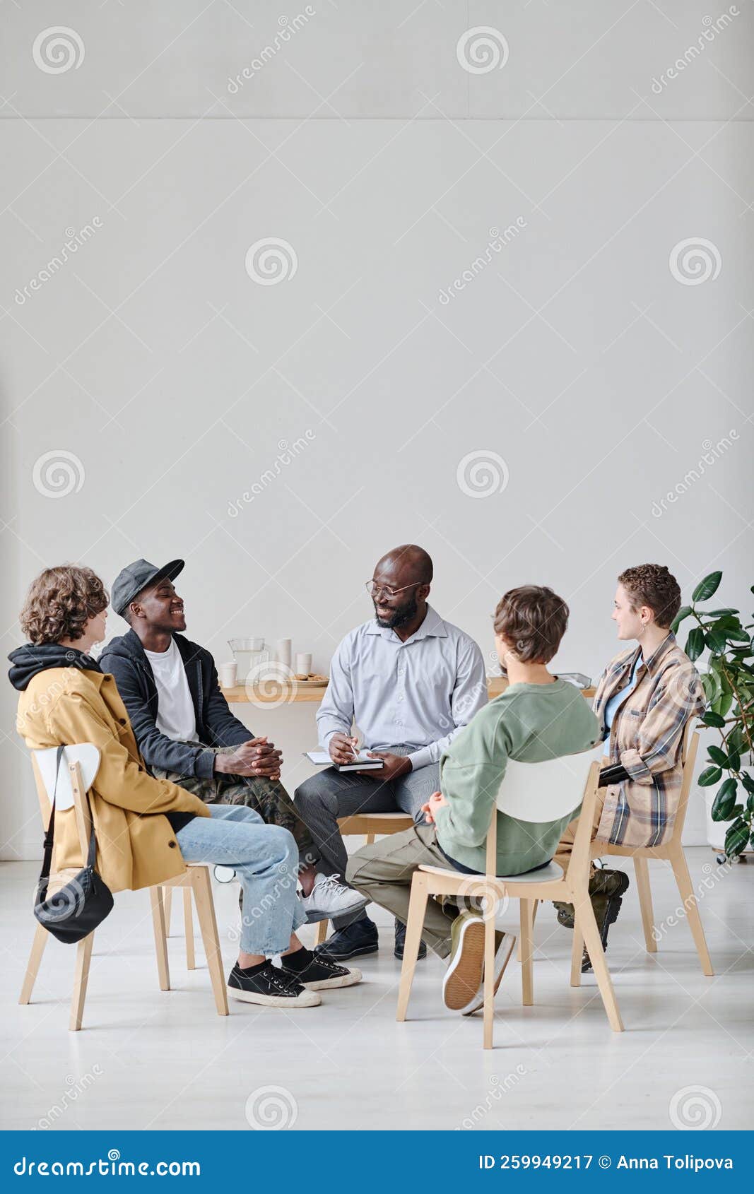 Students with Coach Sitting at Class Stock Image - Image of problem ...