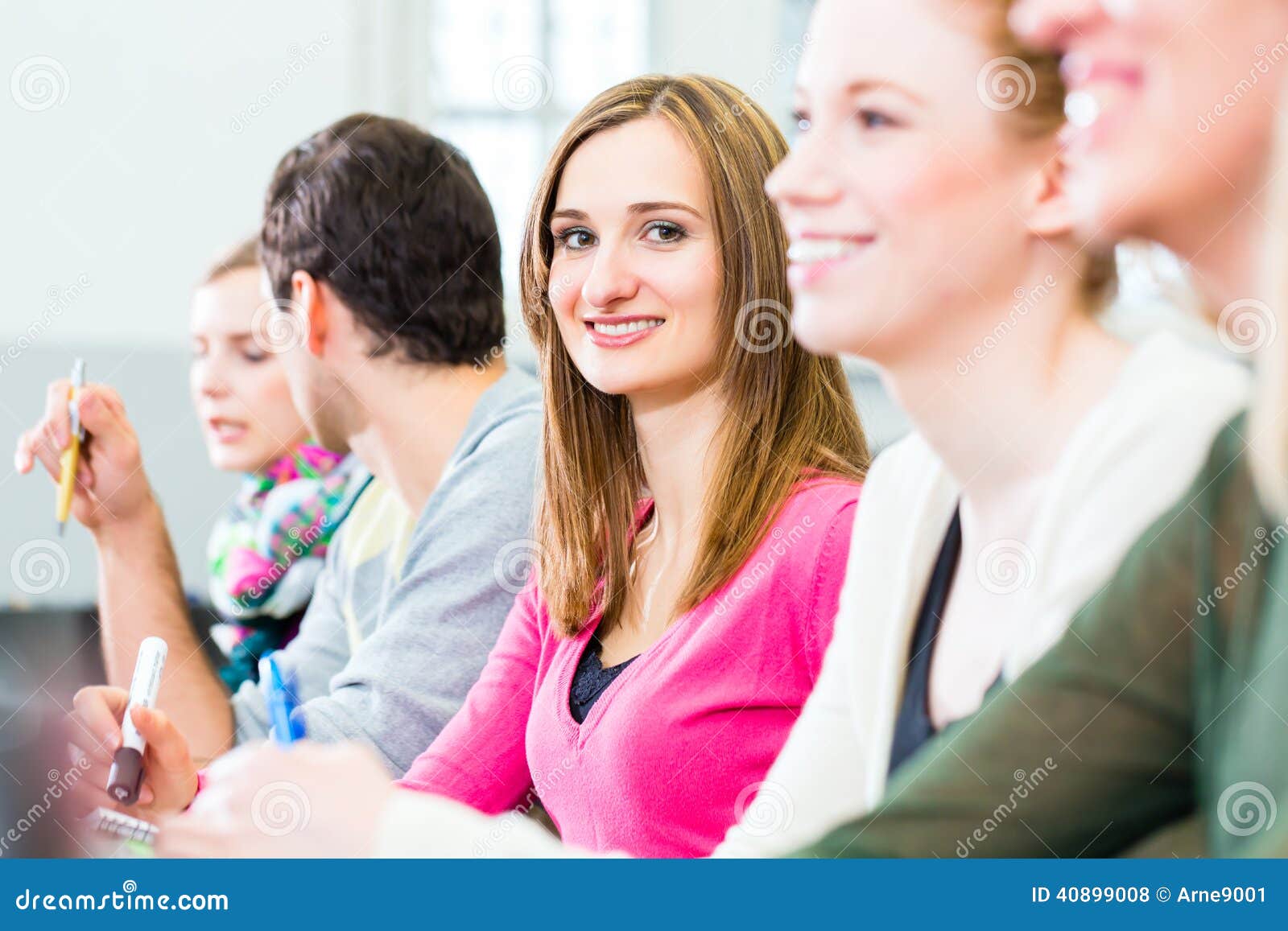 Students in College Learning Stock Photo - Image of folder, education ...