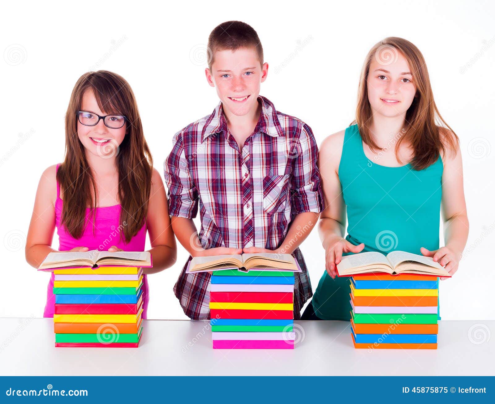 Students with Colorful Books Stock Image - Image of classmates ...