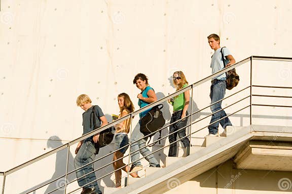 Students Coming Out of School Stock Photo - Image of campus, young: 6214626