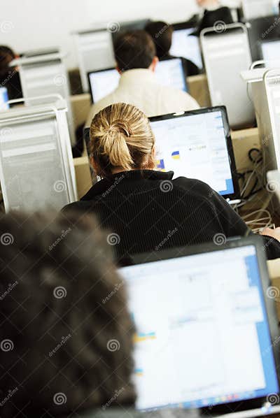 Students in computer class stock image. Image of learning - 3574699