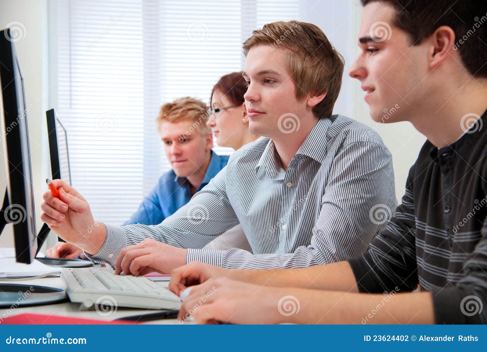 Students in a Computer Classroom Stock Photo - Image of expertise ...