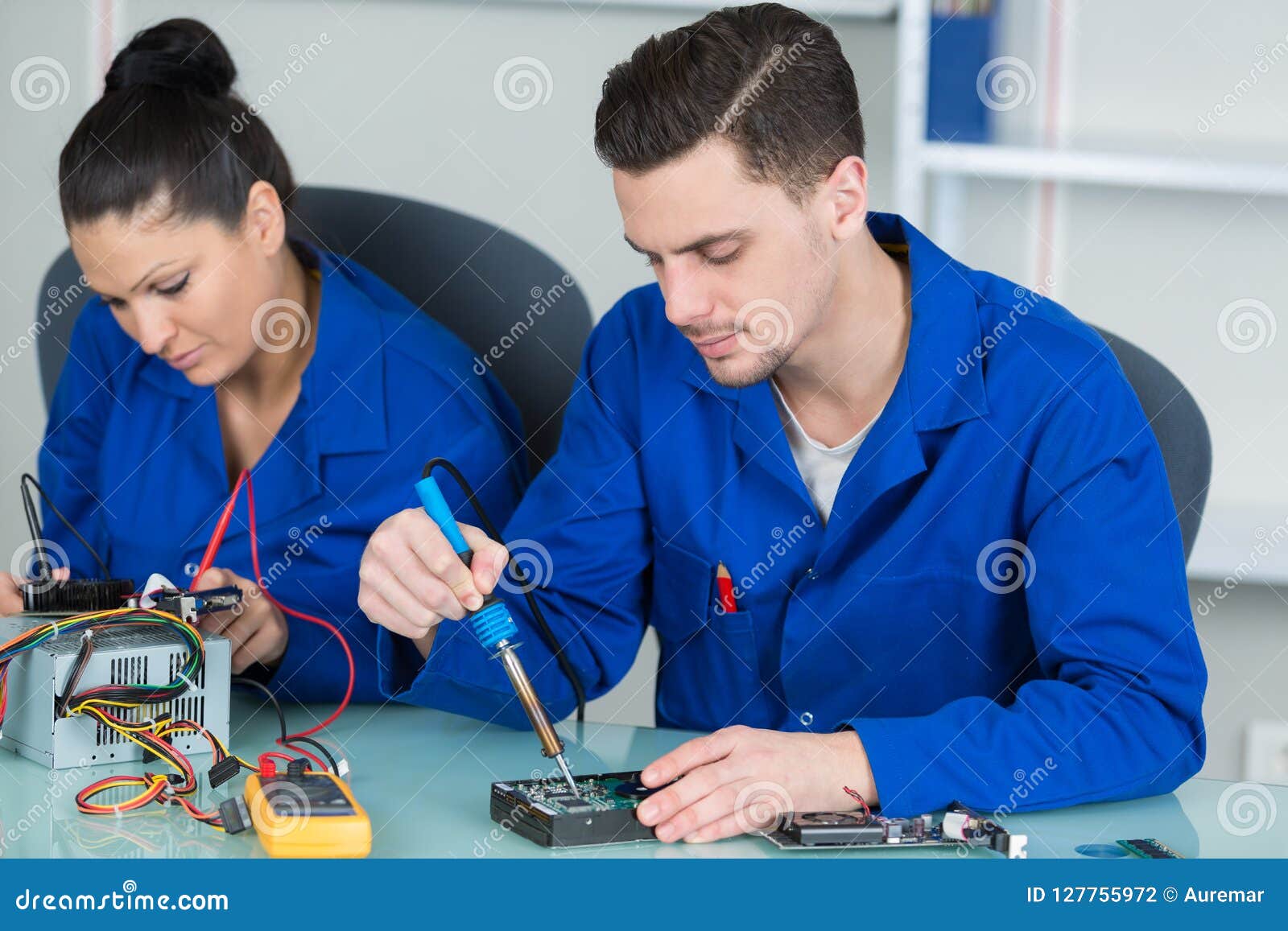Students in Computing Class Fixing Hardware Stock Photo - Image of ...