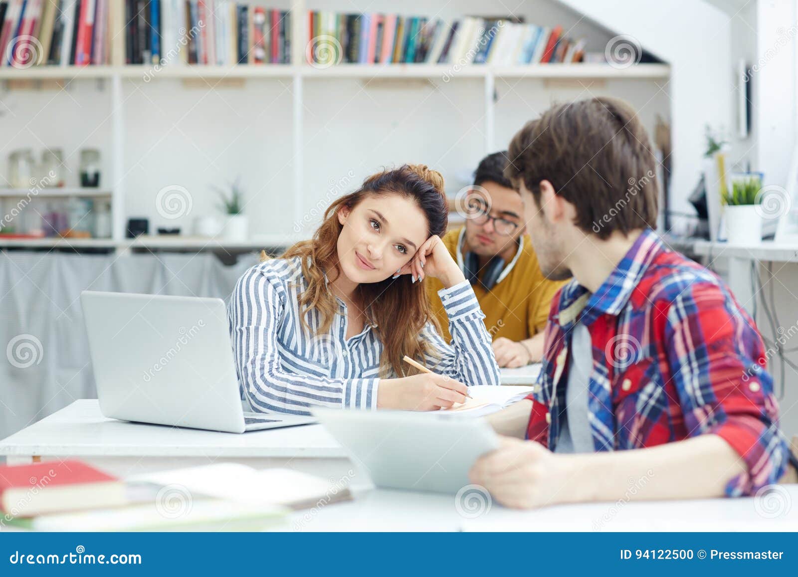 Students consulting stock photo. Image of highschool - 94122500