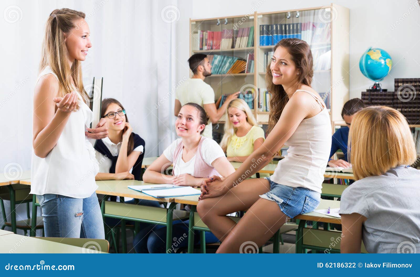 Students Conversation in the Classroom Stock Photo - Image of ...