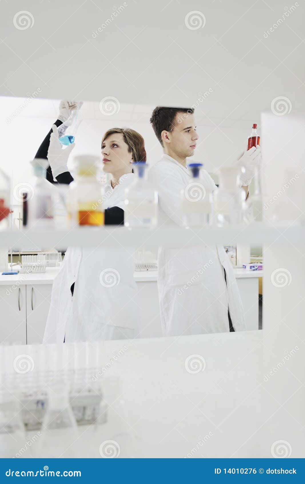 Students couple in lab stock photo. Image of bright, group - 14010276