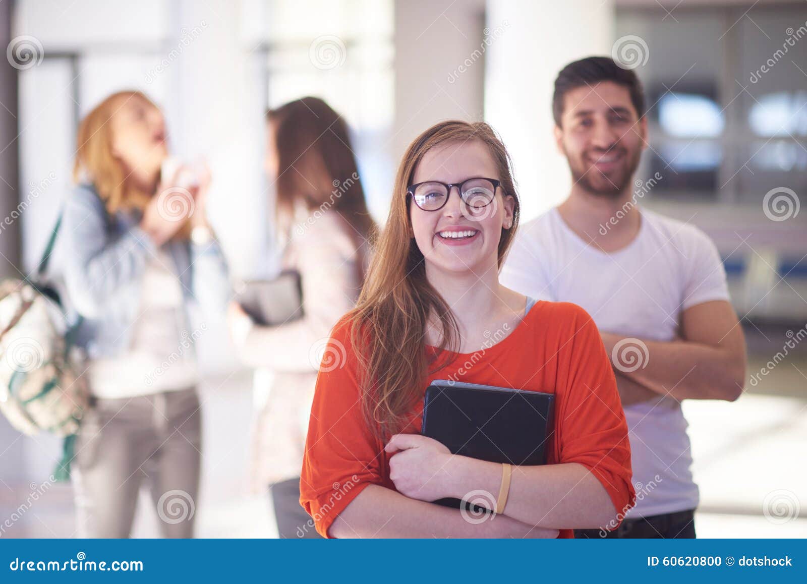 Students Couple Standing Together Stock Photo - Image of book ...