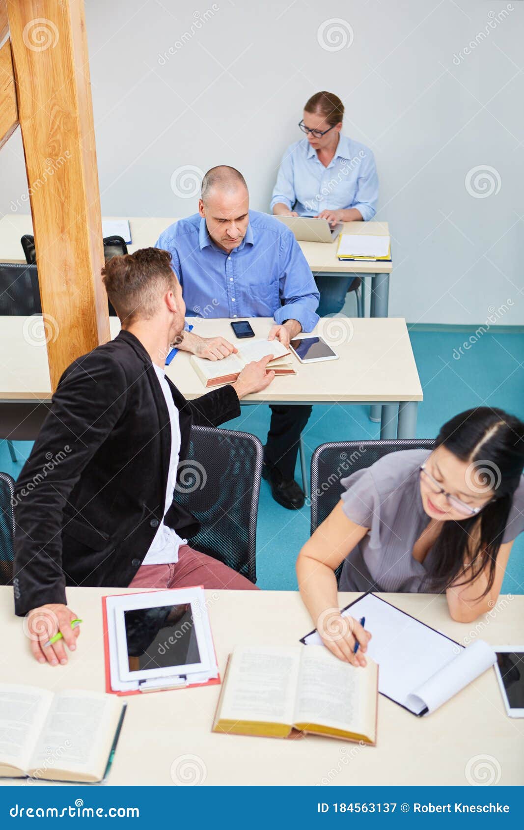 Students or Course Participants Learn Together Stock Image - Image of ...