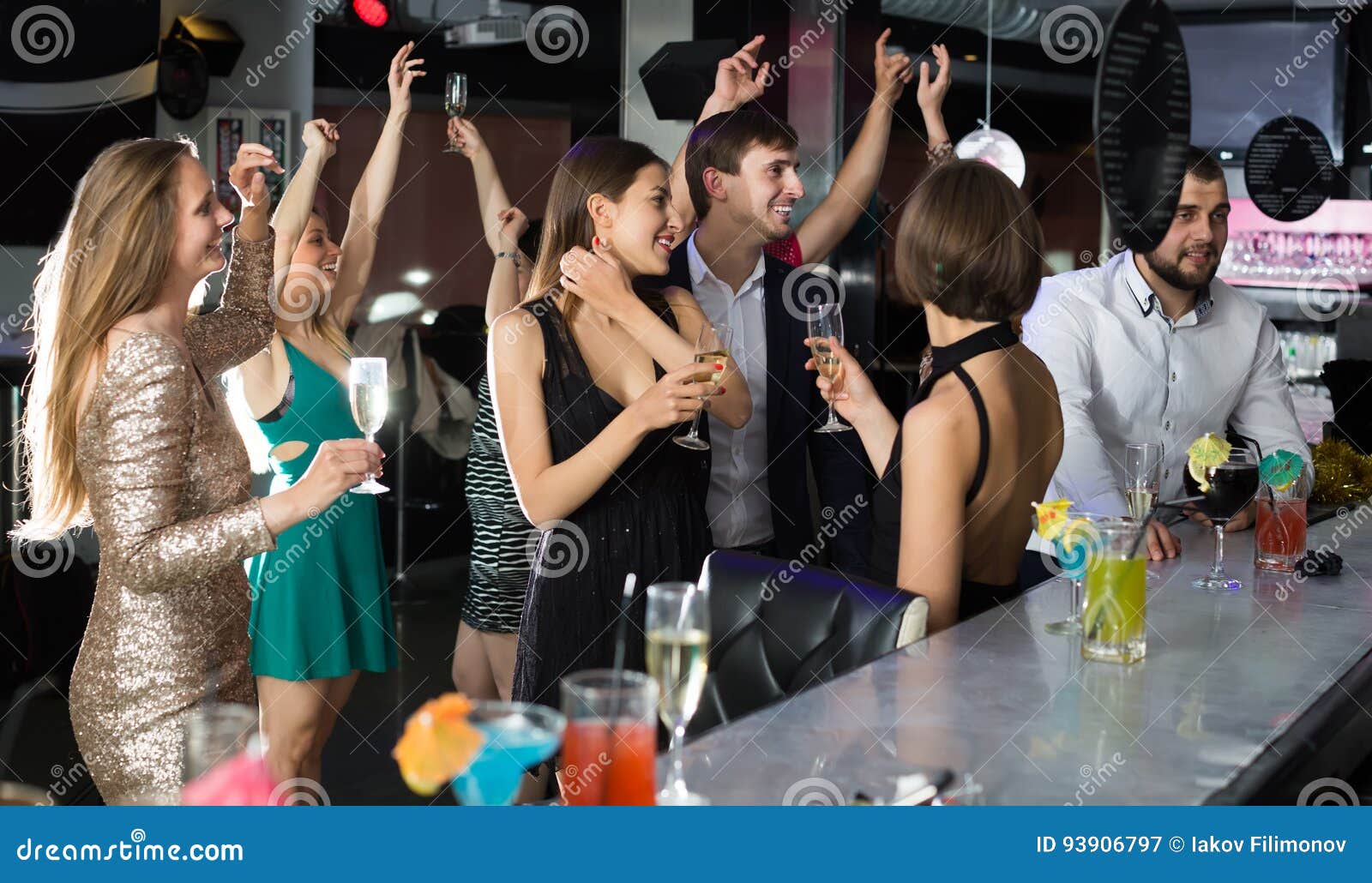 Students Dancing in the Bar Stock Image - Image of american, male: 93906797