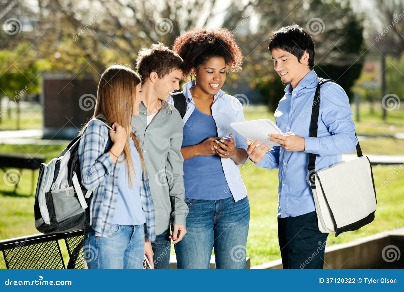 Students Discussing in Campus Stock Photo - Image of discussing ...