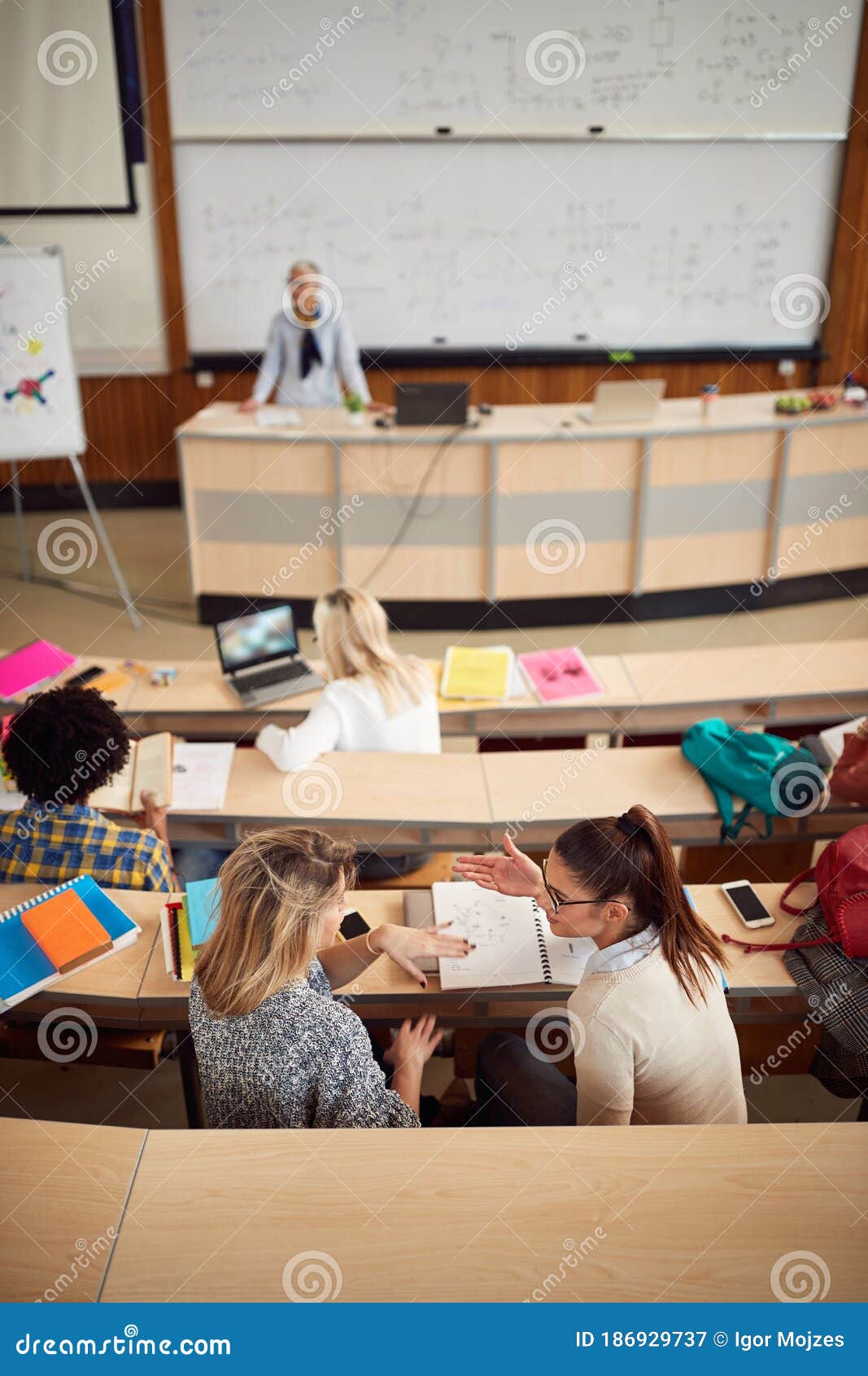 Students Discussing while Having Lecture Stock Image - Image of ...