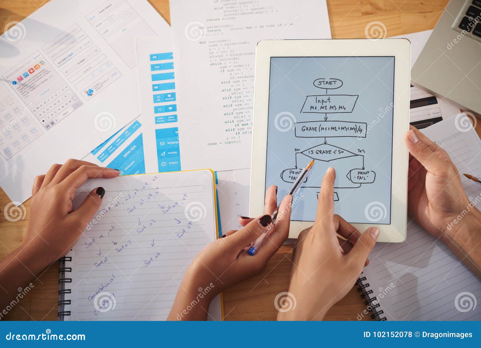 Analyzing program scheme stock photo. Image of project - 102152078