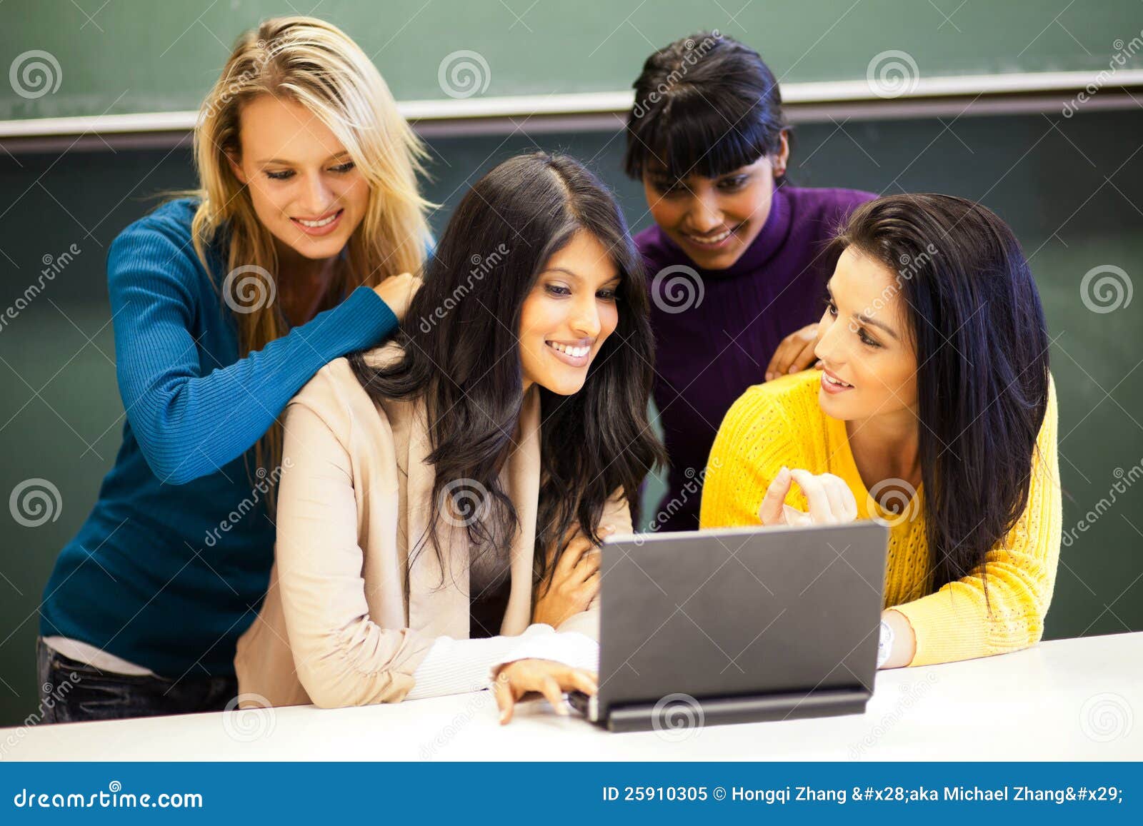 Students Discussing Project Stock Image - Image of looking, blackboard ...