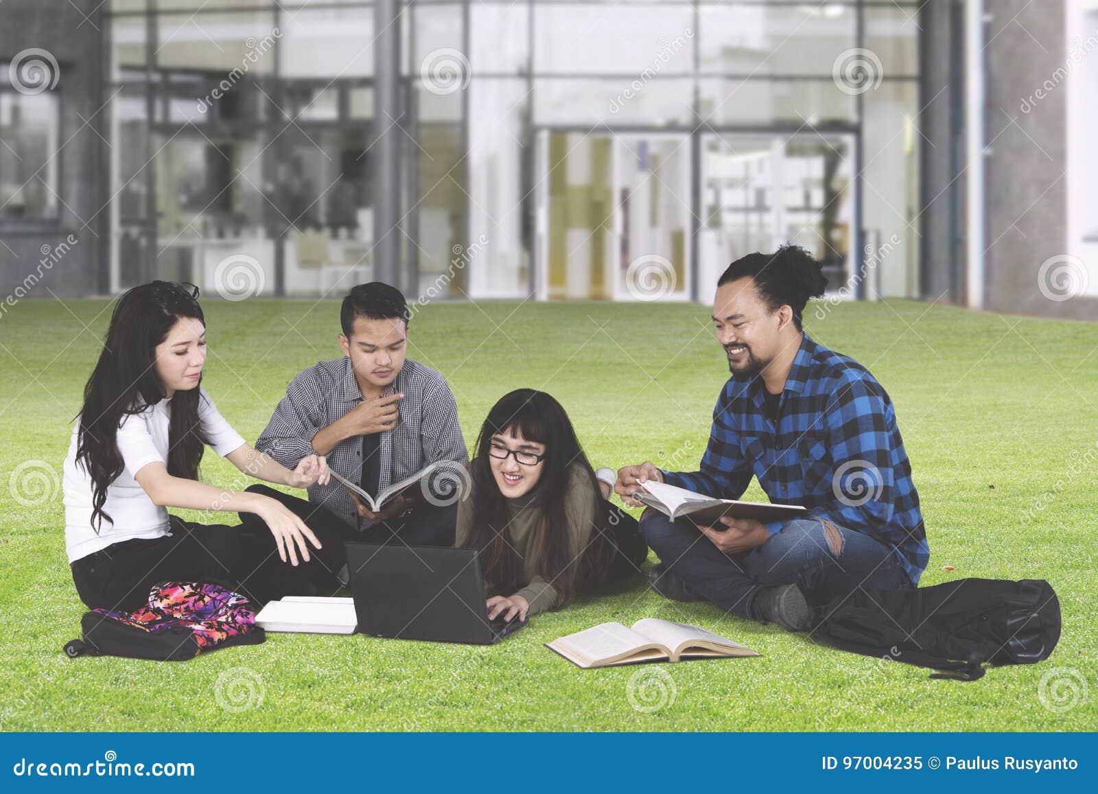 Students Discussing at School Yard Stock Image - Image of african ...