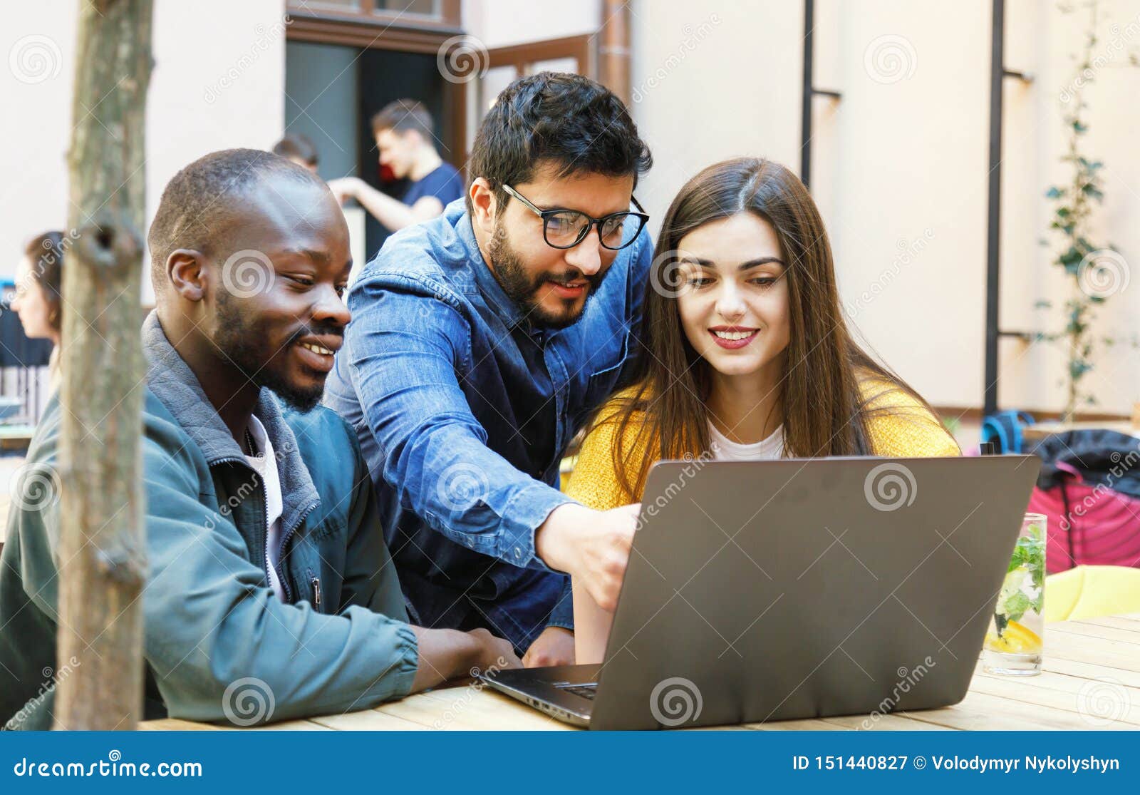 Students Discussing Something Stock Image - Image of college, working ...
