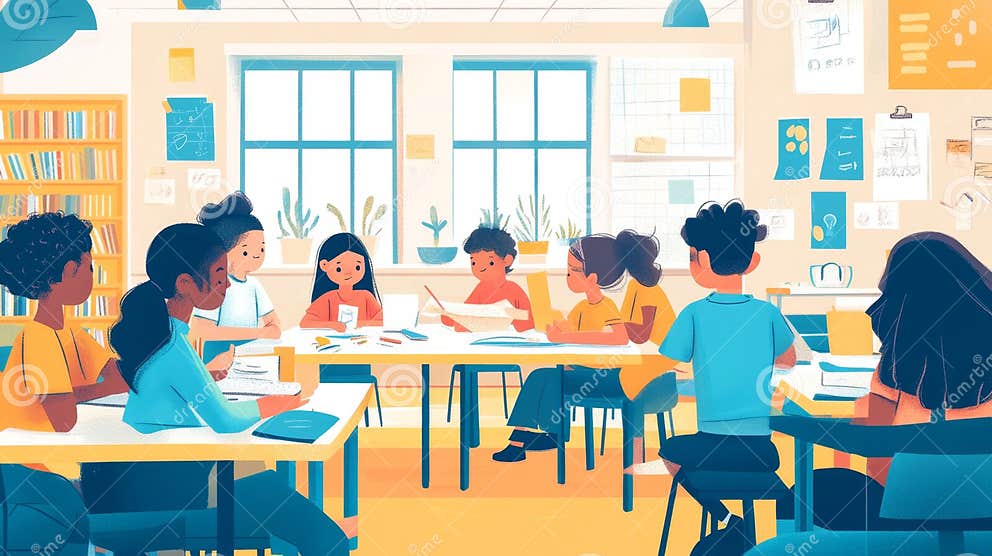 Students from Diverse Backgrounds Collaborating on a Group Project in a ...