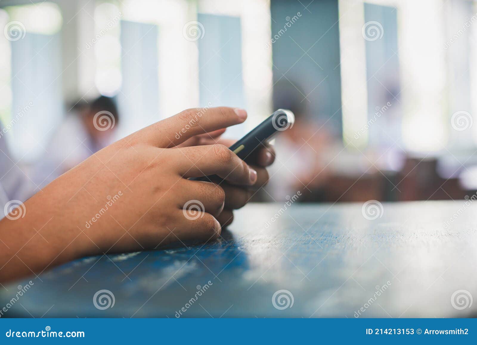 Students Doing Educational Exam Test by Smartphone with Stress Stock ...