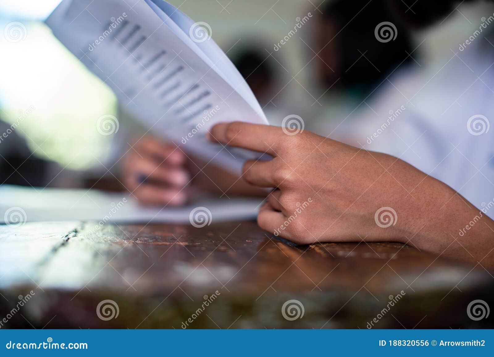Students Doing Exam Answer Sheets Exercises in Classroom of School ...