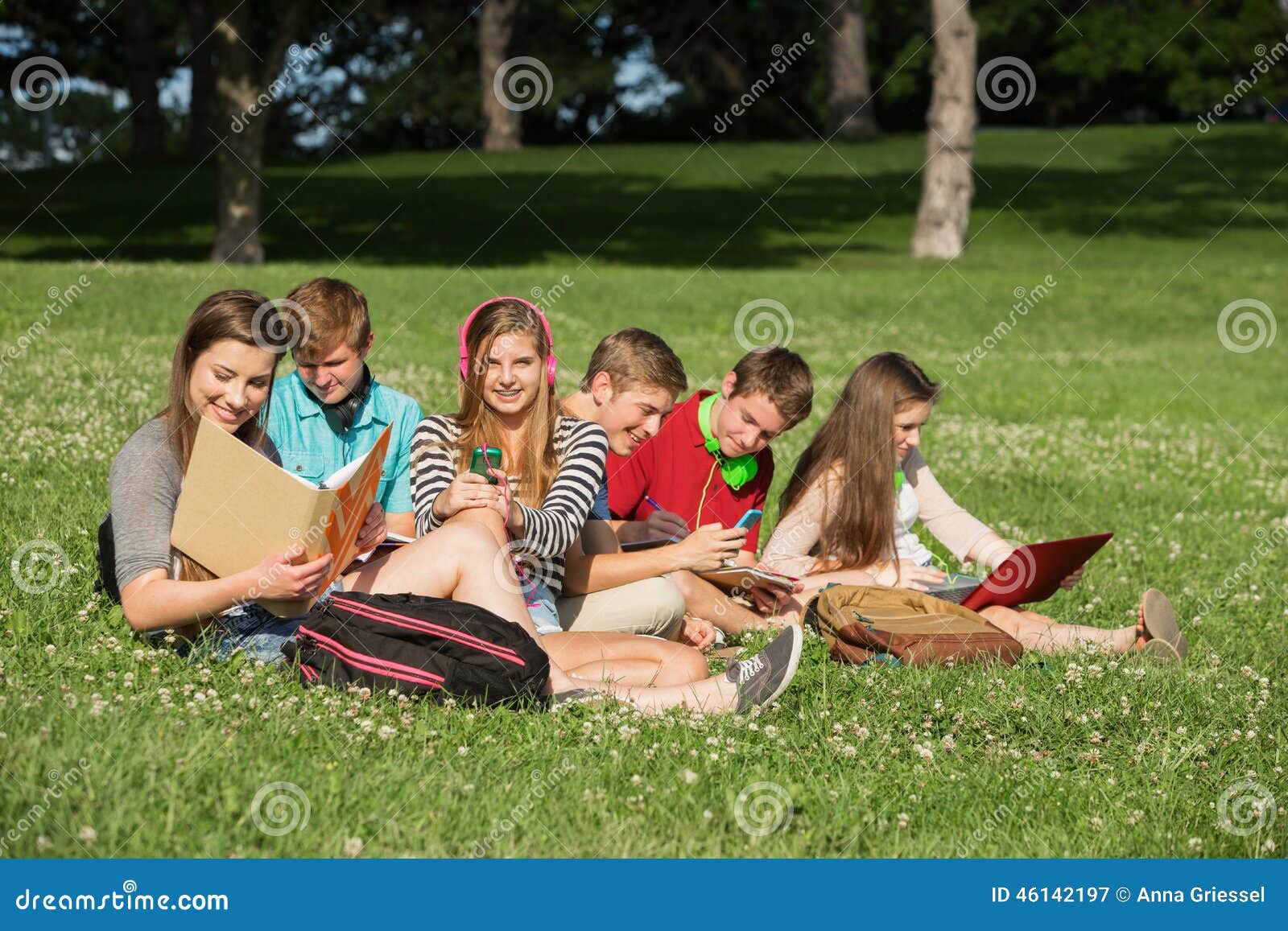 Students Doing Homework stock image. Image of group, smiling - 46142197