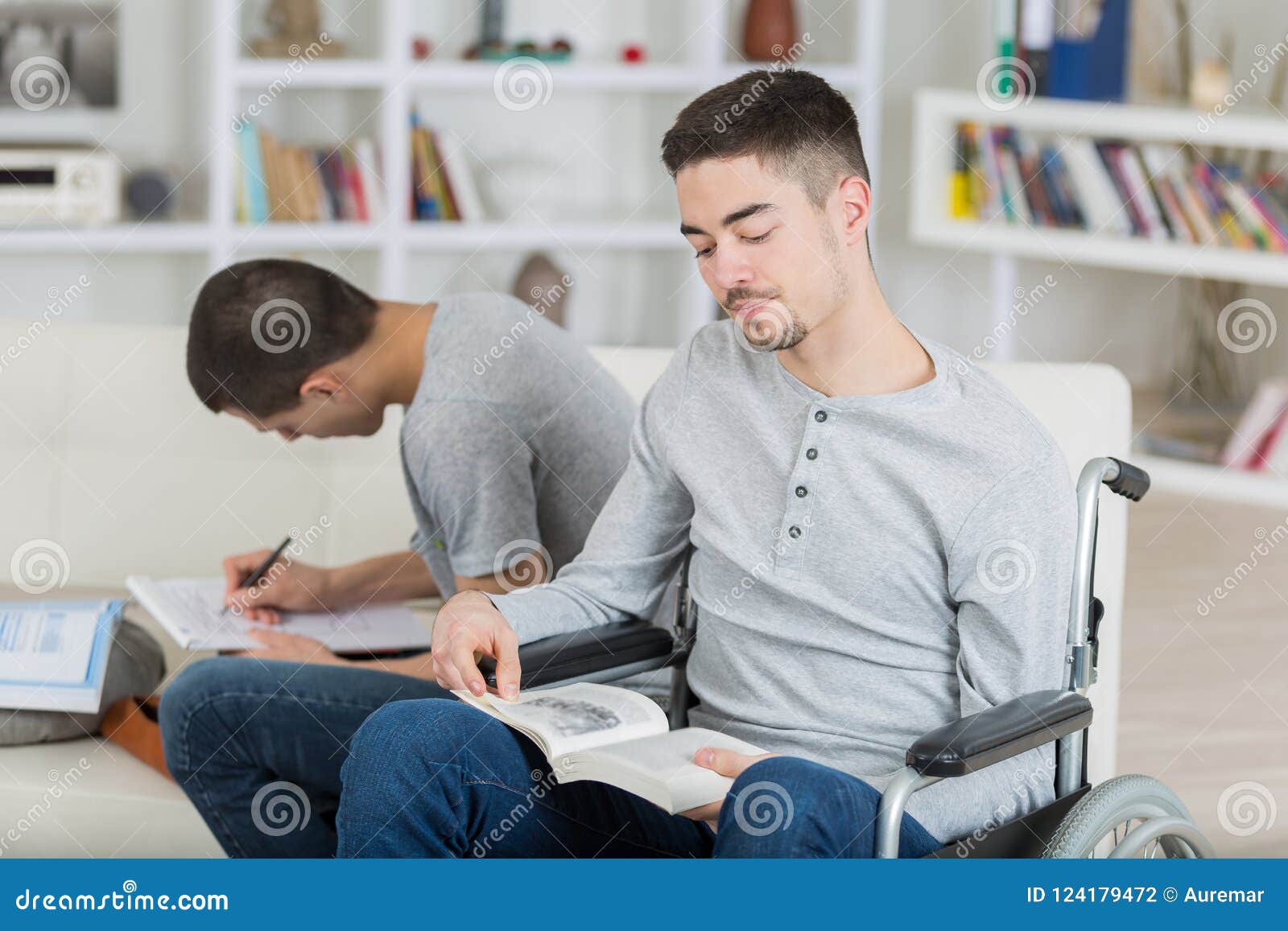 Students Doing Homework One Disabled Stock Photo - Image of indoors ...