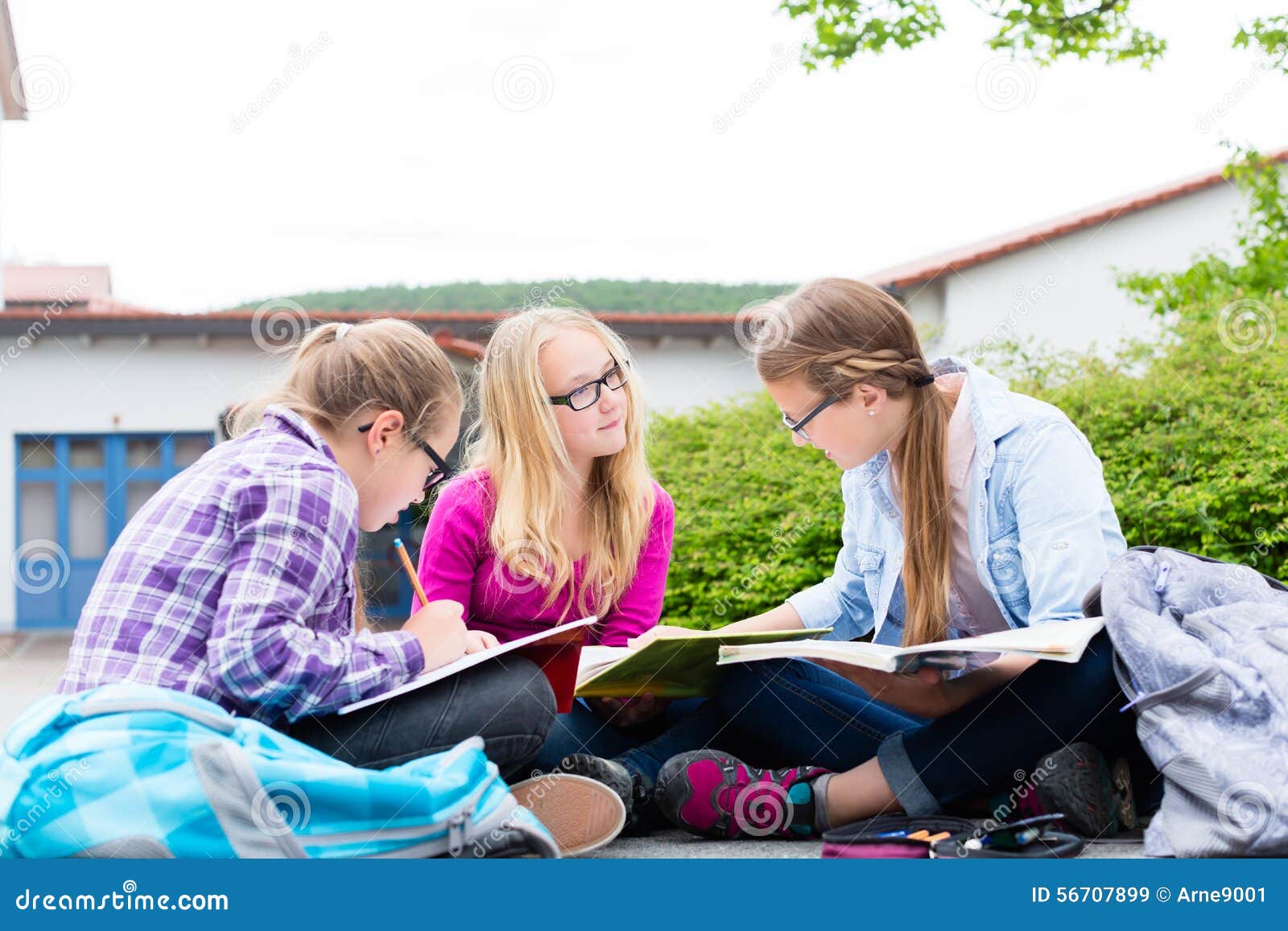 Students Doing Homework for School Together Stock Image - Image of ...