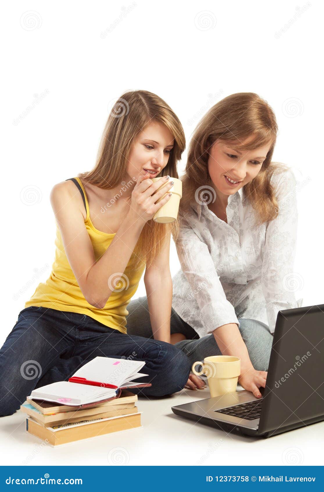 Students Doing Homework Together Stock Photo - Image of friends, girls ...