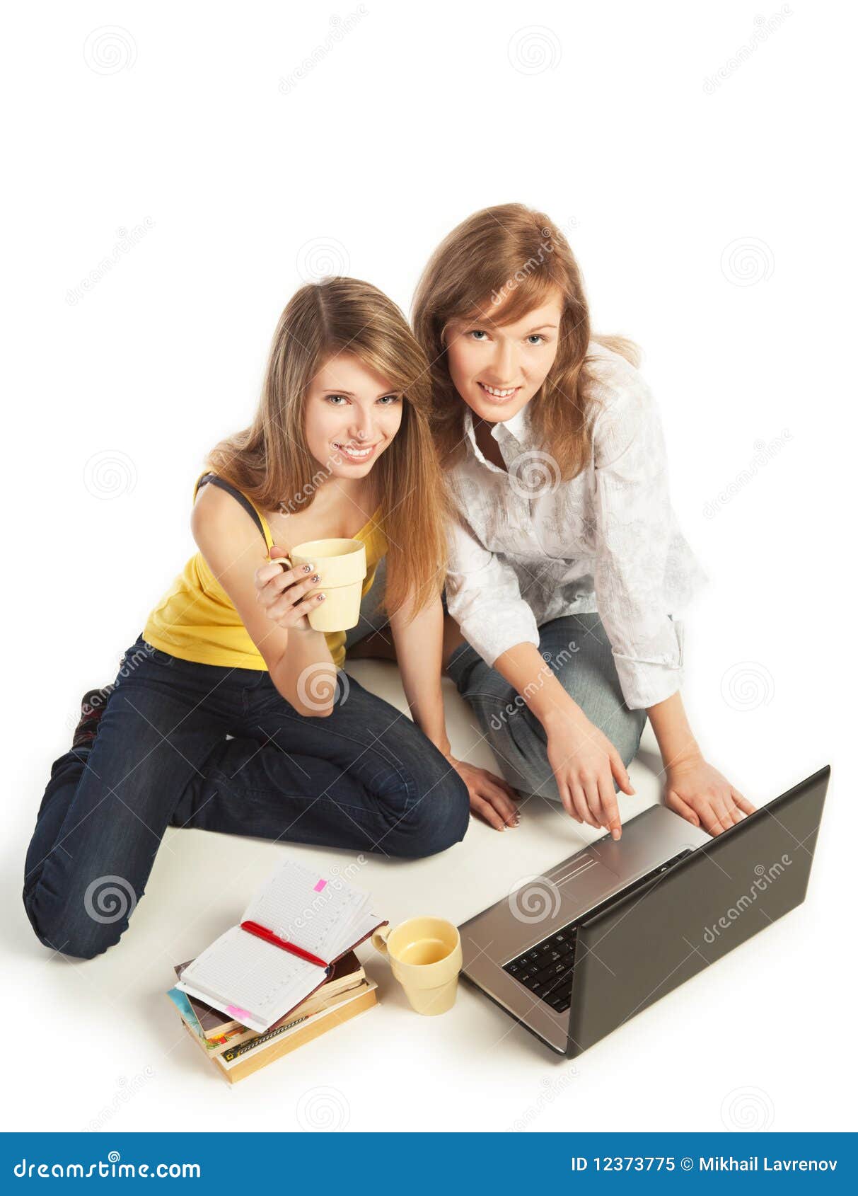 Students Doing Homework Together Stock Image - Image of pretty, friends ...