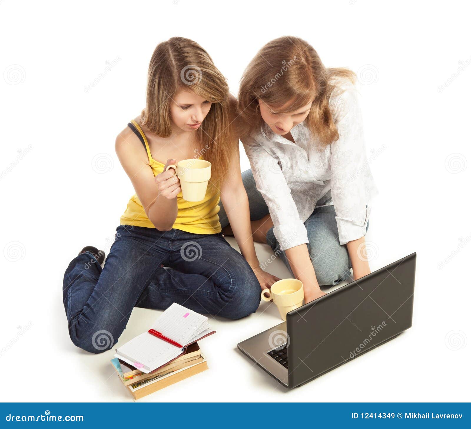 Students Doing Homework Together Stock Image - Image of laptop, relaxed ...