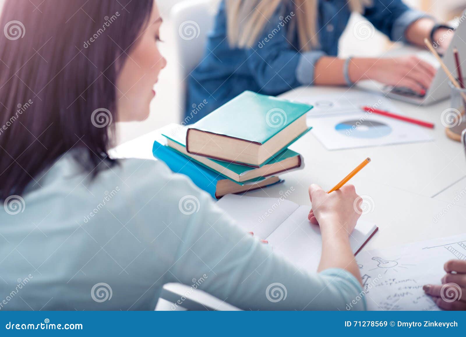 Students Doing Their Homework Stock Image - Image of beautiful, study ...