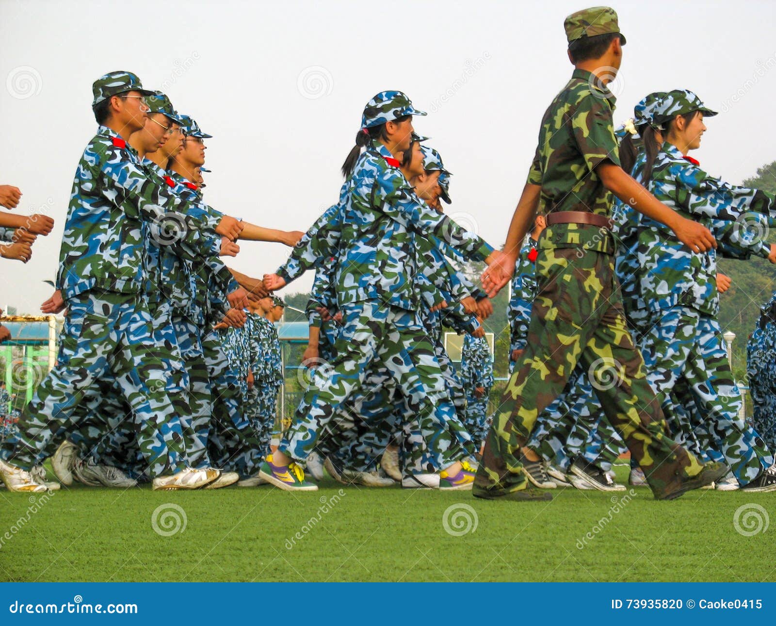 Chinese Students Doing Their Military Training in China Editorial Image ...