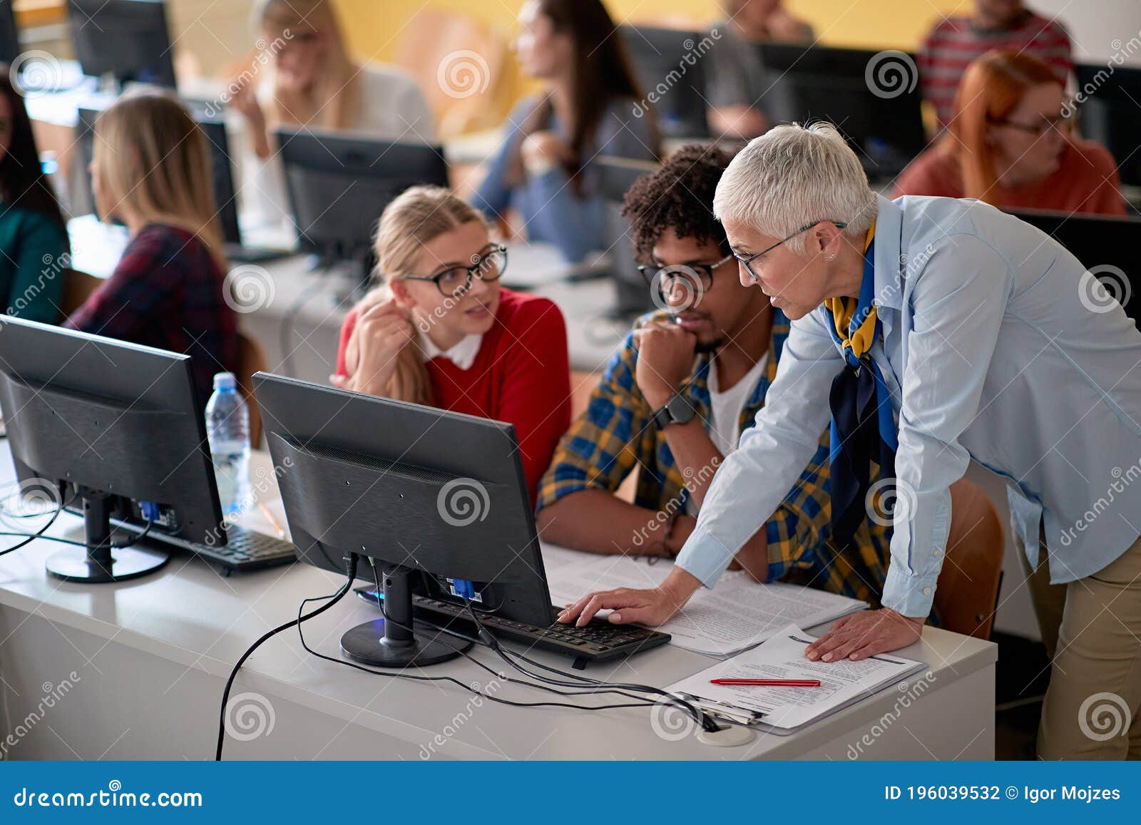 Students Don`t Understand the Informatics Lesson Stock Photo - Image of ...