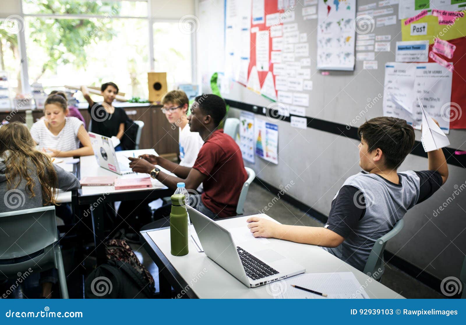 Students E-learning with Laptop in the Class Stock Image - Image of ...