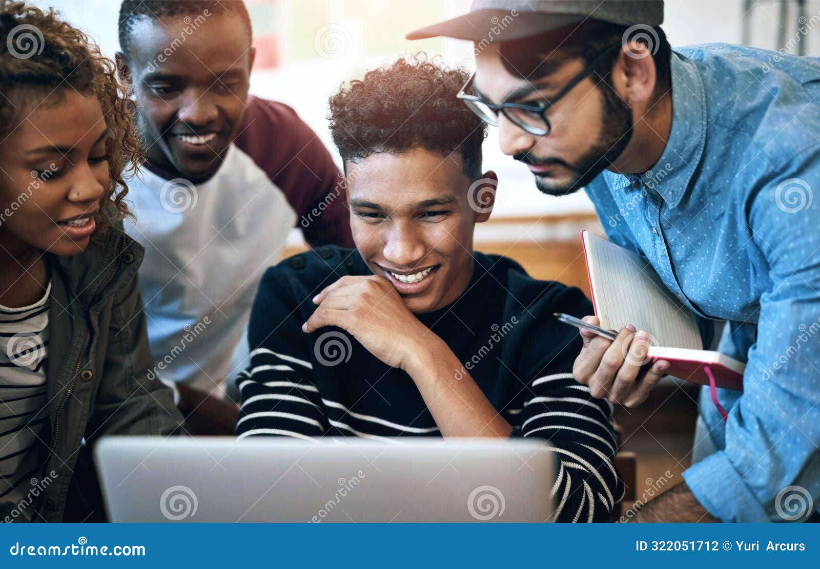 Students, E Learning and Laptop for University As Group in College or ...