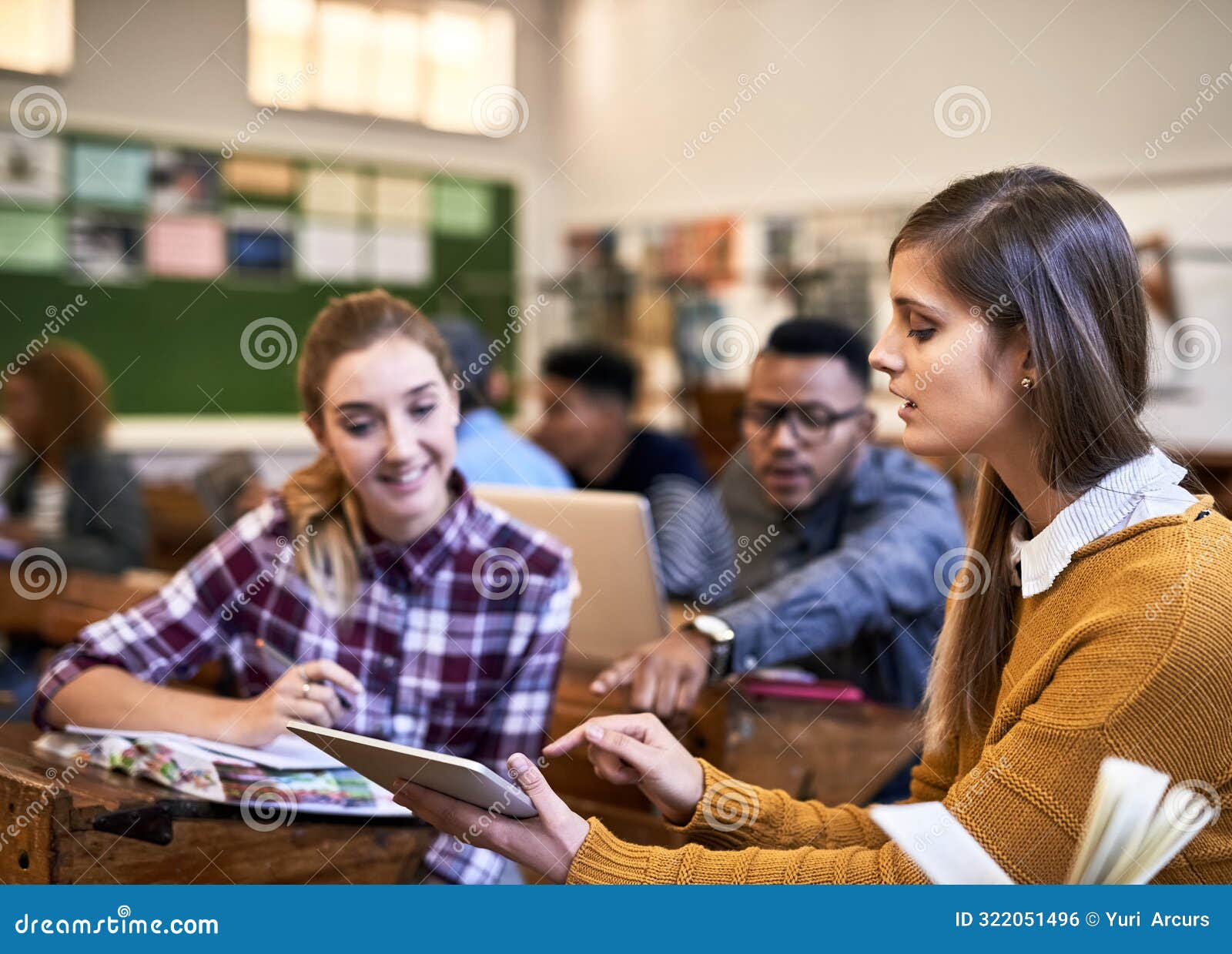 Students, E Learning and Tablet for University As Group in College or ...