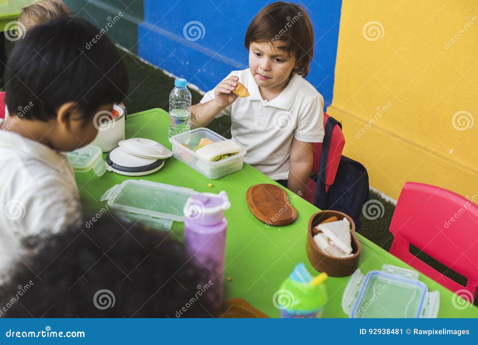 Students Eating Food Lunch Break Together Stock Image - Image of ...