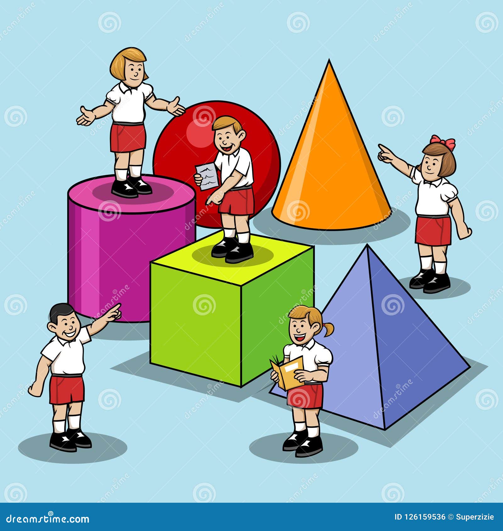 Learn Base Shape at Elementary School Stock Vector - Illustration of ...