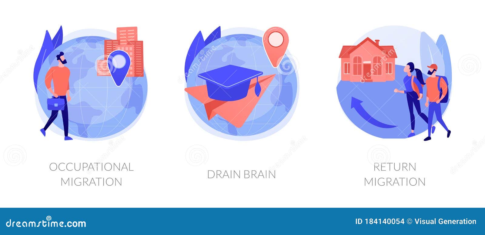 Students and Employees Emigration Abstract Concept Vector Illustrations ...