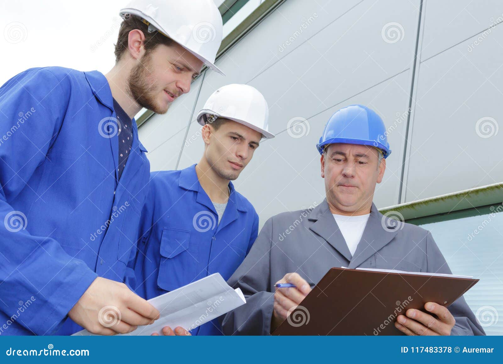 Students Engineers Examining Construction Site Outdoors Stock Photo ...
