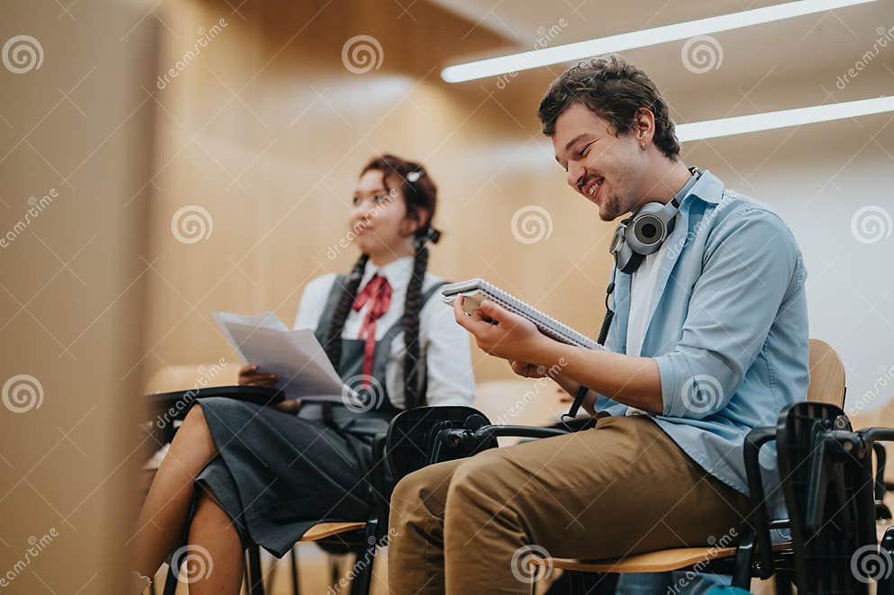 Students Enjoying a Discussion with Their Professor between Classes Stock Image - Image of ...