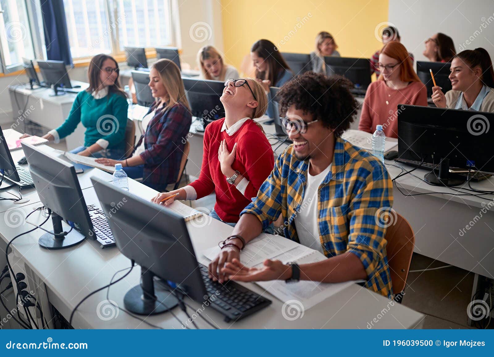 Students Enjoying an Informatics Lecture Stock Photo - Image of break ...