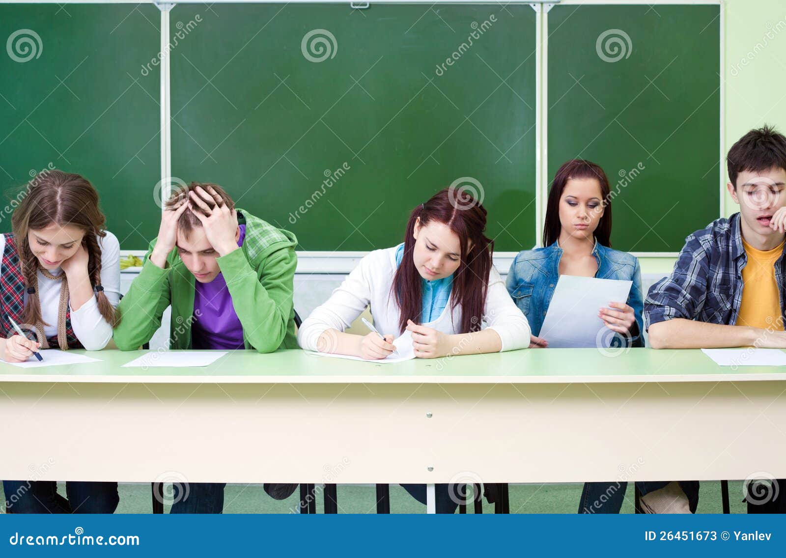 Students on exam in class stock image. Image of education - 26451673