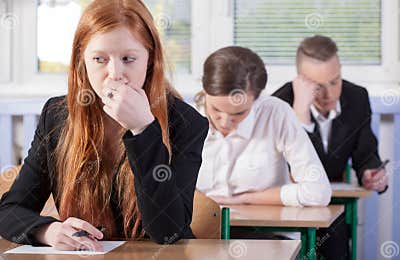 Students during exam stock image. Image of problems, classes - 41304195
