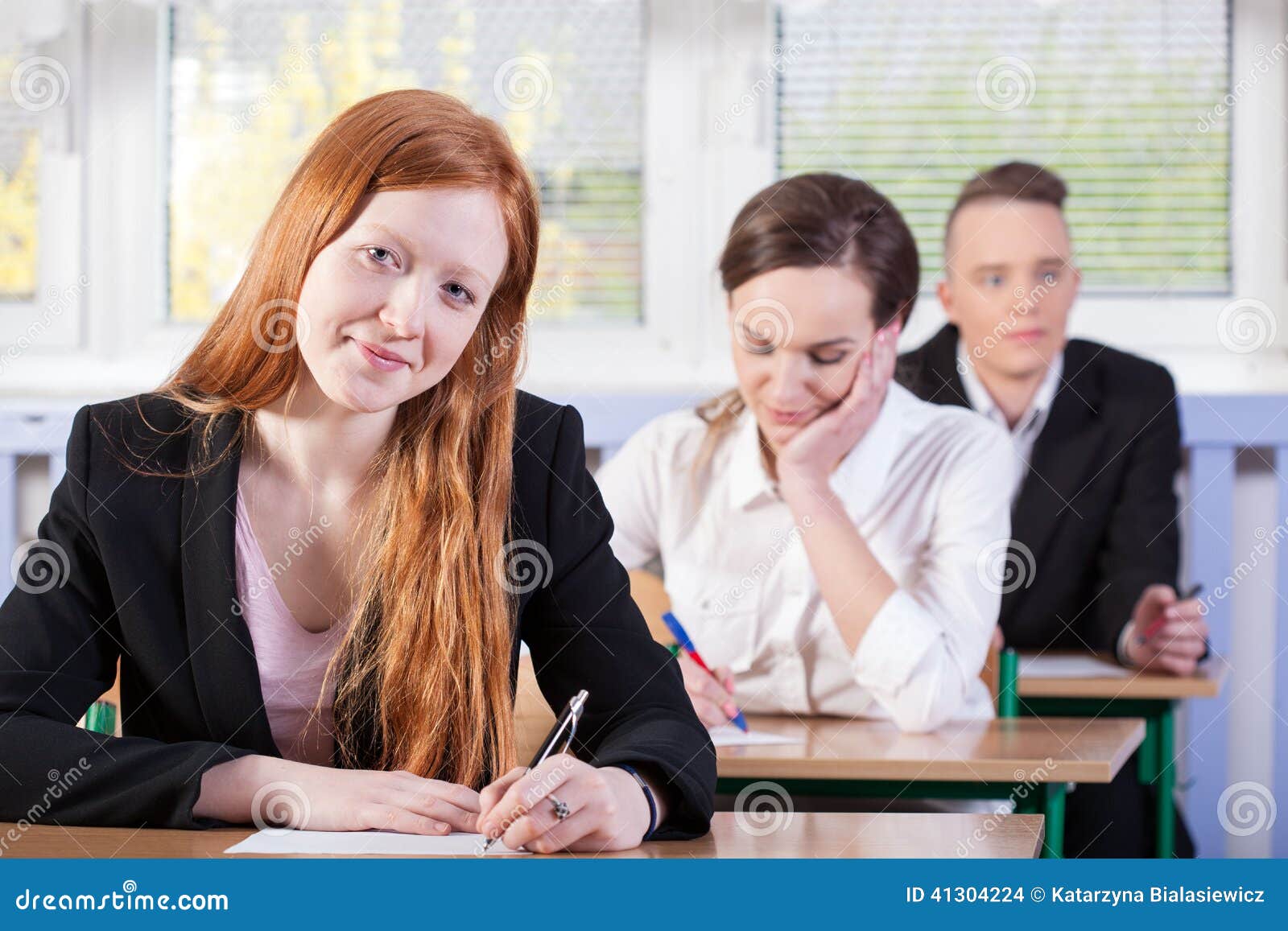 Students during exam stock photo. Image of frightened - 41304224