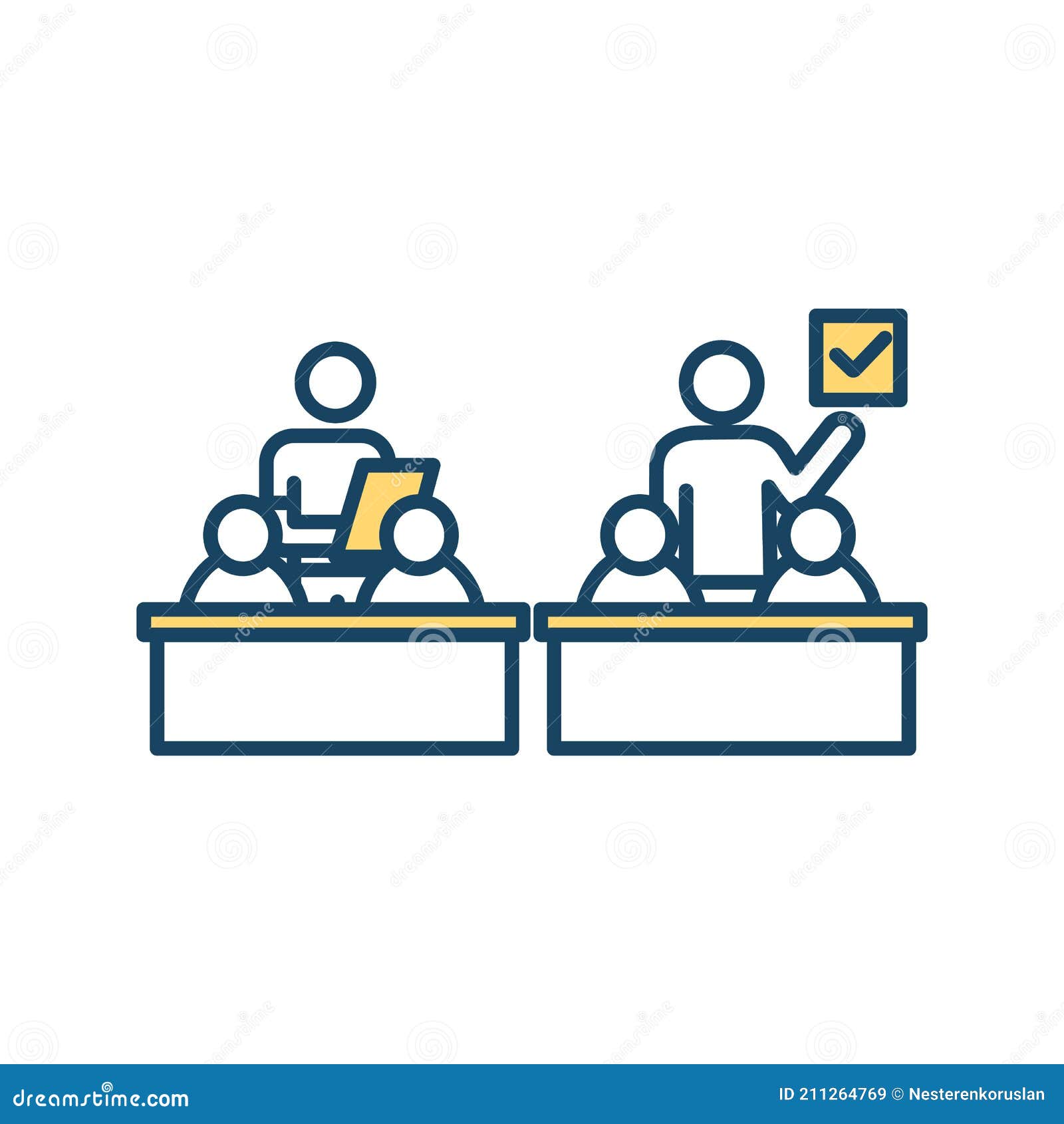 Students Examination RGB Color Icon Stock Vector - Illustration of test ...