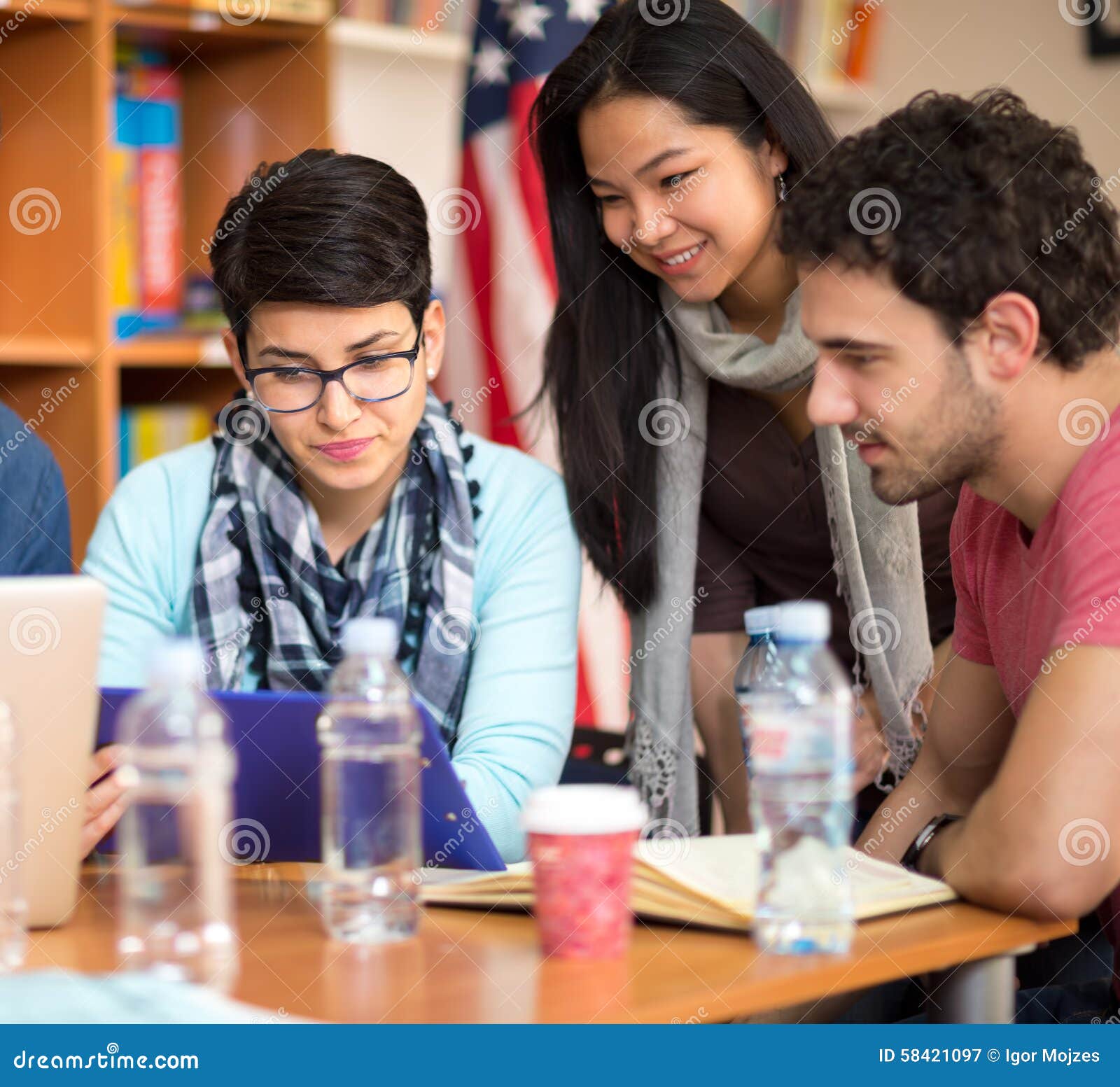 Students Exchanging Opinions about Task Stock Image - Image of ...
