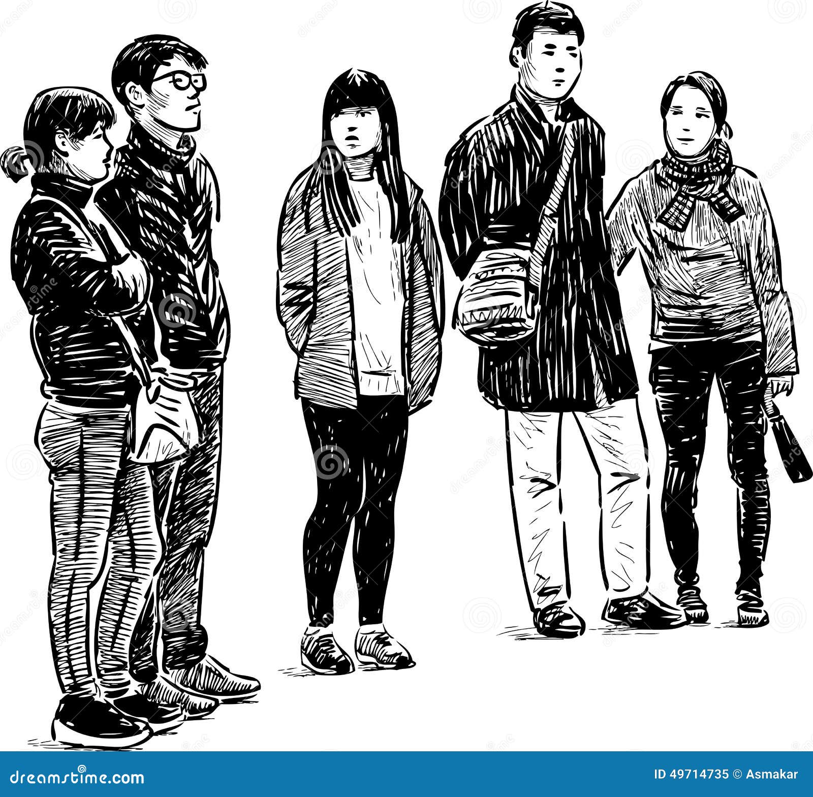 Students at excursion stock vector. Illustration of youth - 49714735