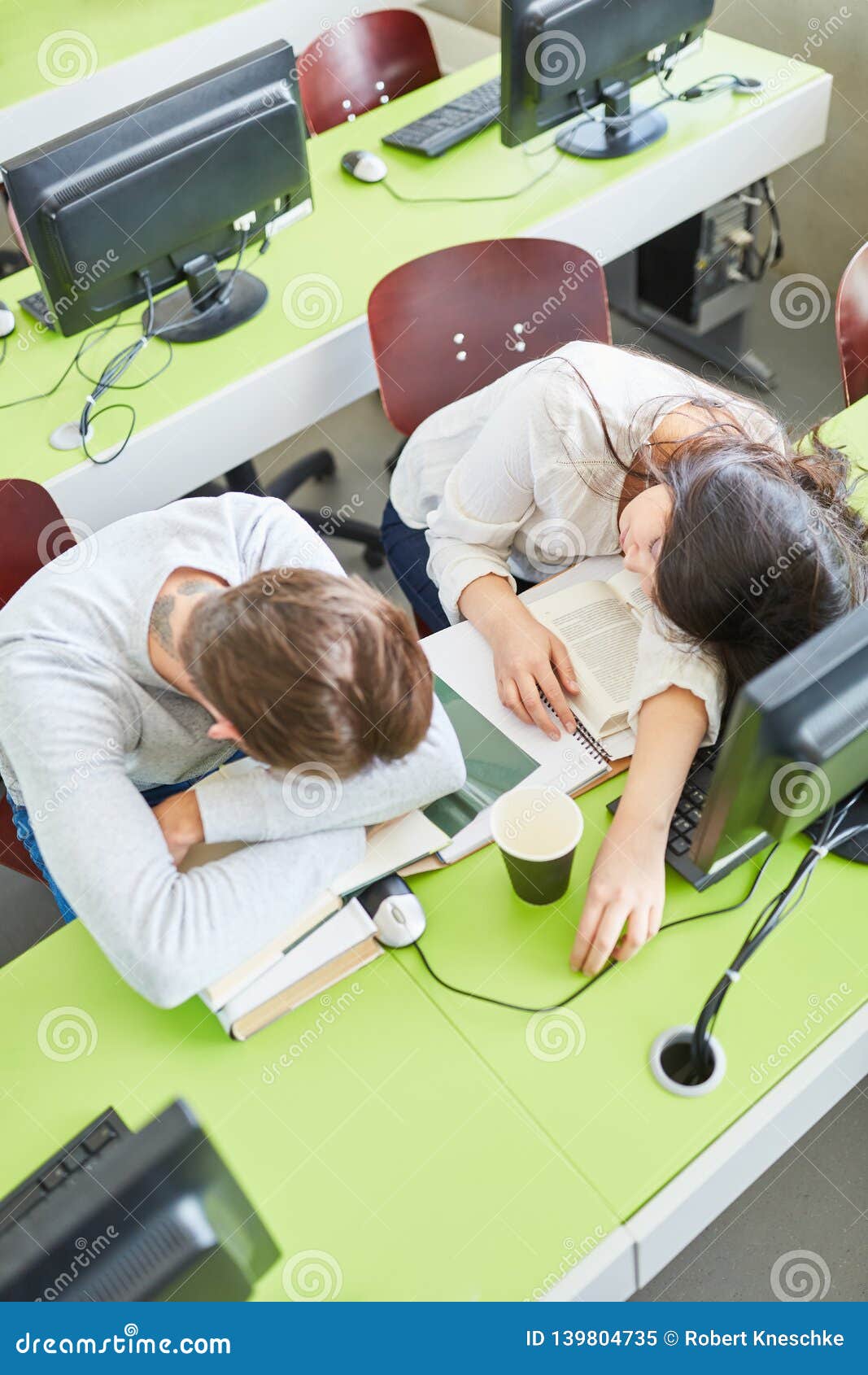 Students with Exhaustion Sleep in Classroom Stock Image - Image of ...